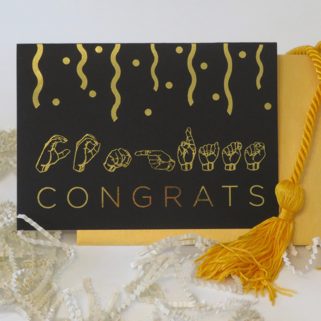 Congratulations Card - "Congrats" in ASL Horizontal (large) | Mount ...